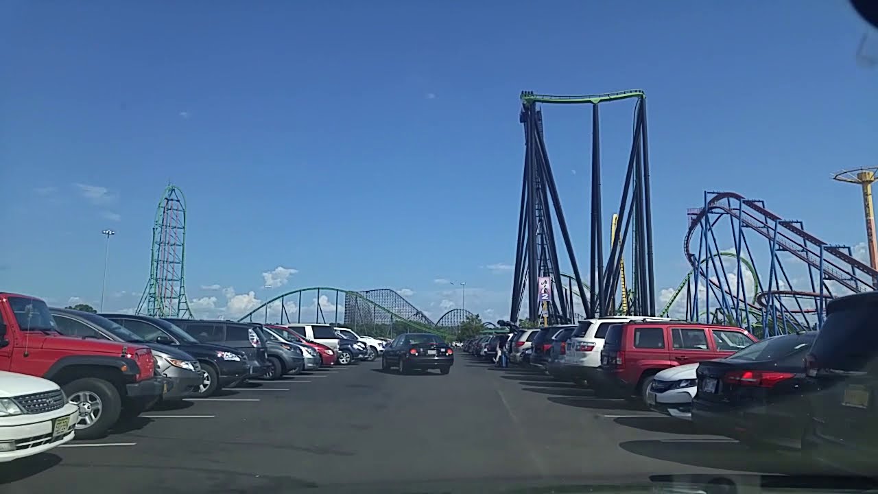 Entering Six Flags Great Adventure in Jackson,New Jersey - YouTube