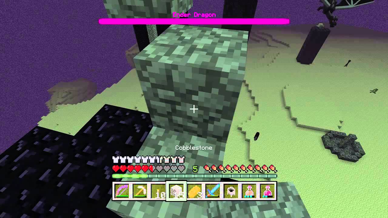 Minecraft. Downing the ender dragon - YouTube