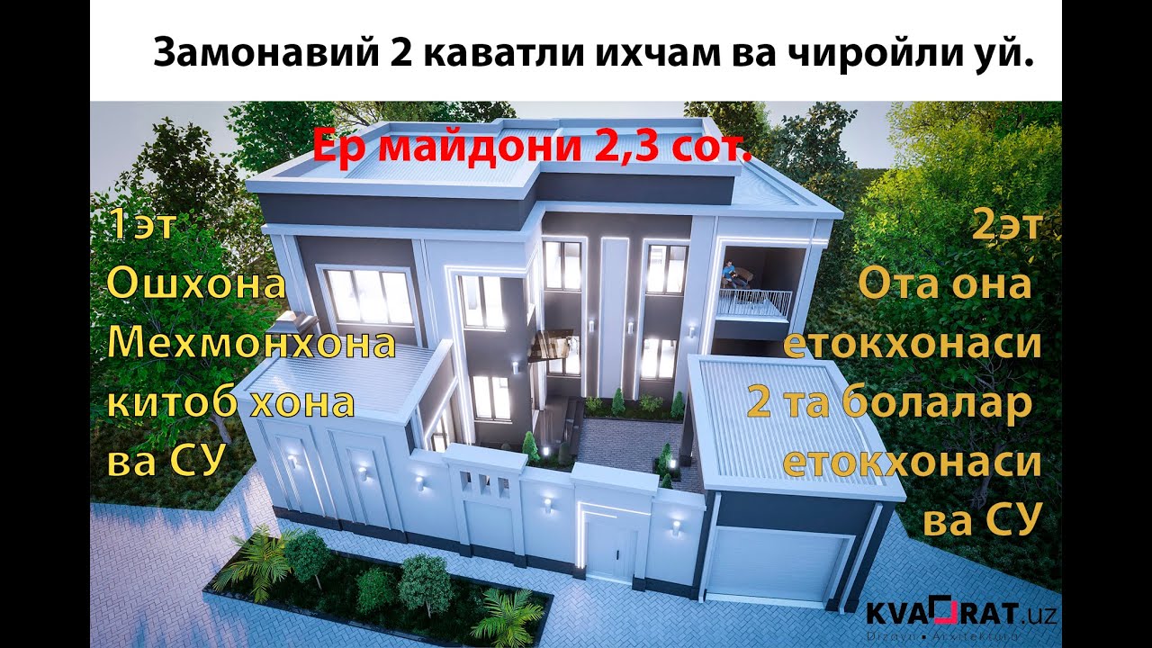Замонавий 2 каватли ихчам ва чиройли уй. - YouTube