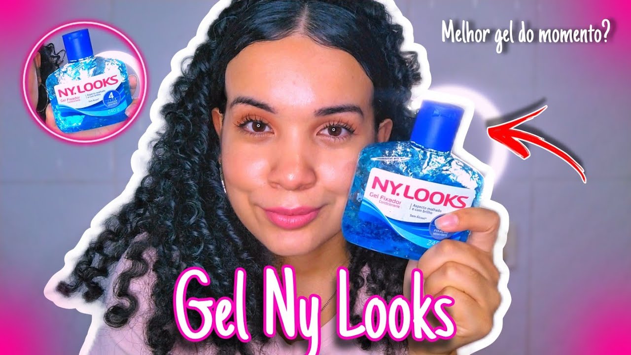 💗 RESENHA GEL FIXADOR NY LOOKS Fixação 4 (Azul) no CABELO CACHEADO | É ...