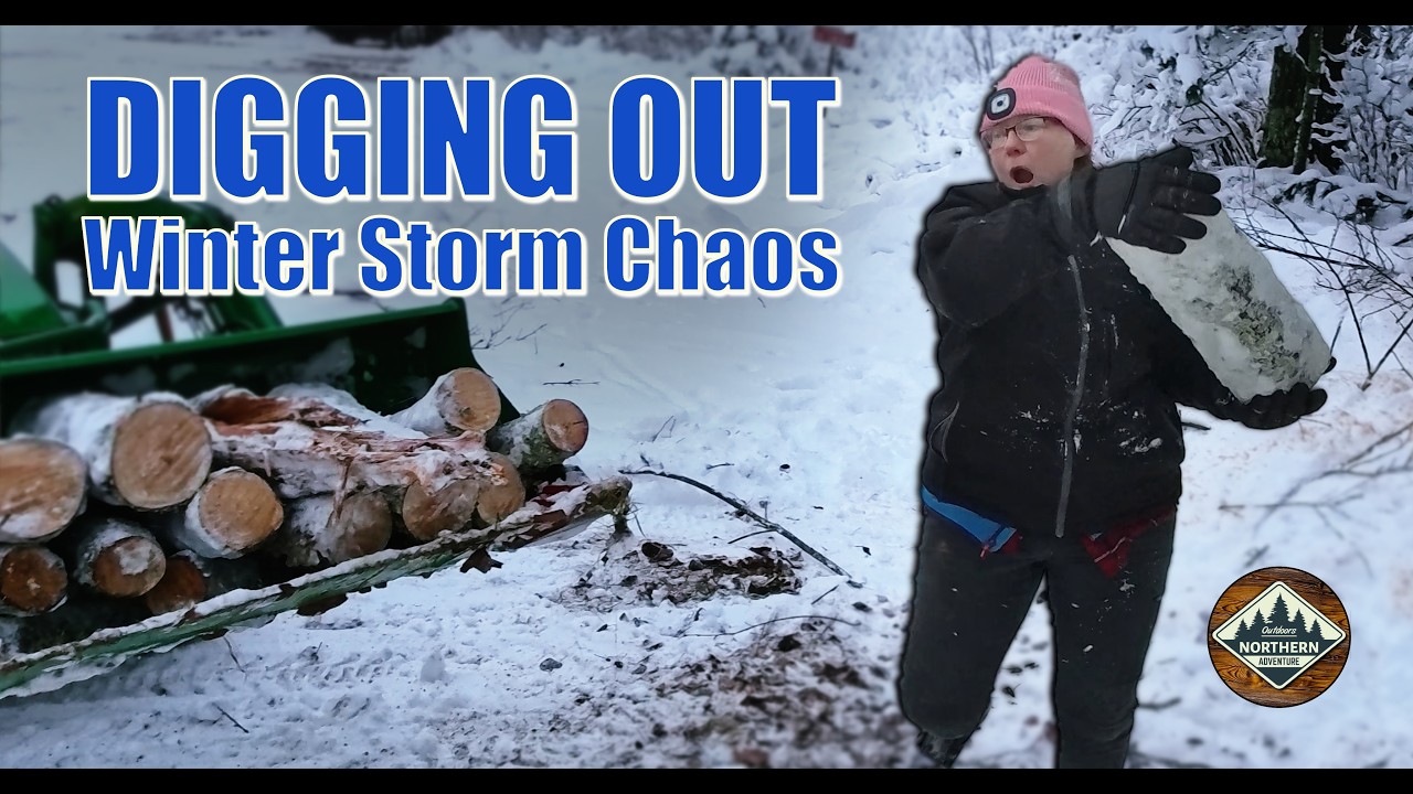 Winter Storm Cleanup: Snowblower, Tractor Plow & Chainsaw in Action ️ ...