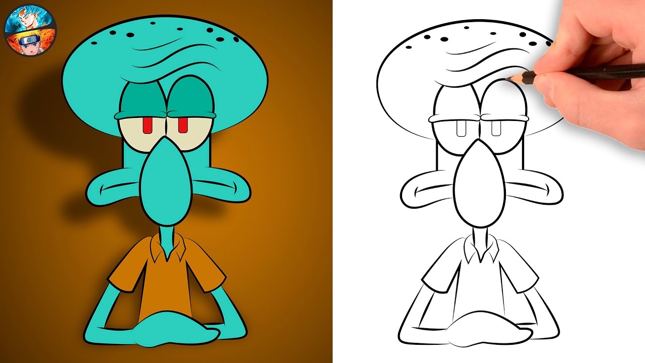 COMO DIBUJAR A CALAMARDO ( BOB ESPONJA ) FÁCIL dibujos - YouTube