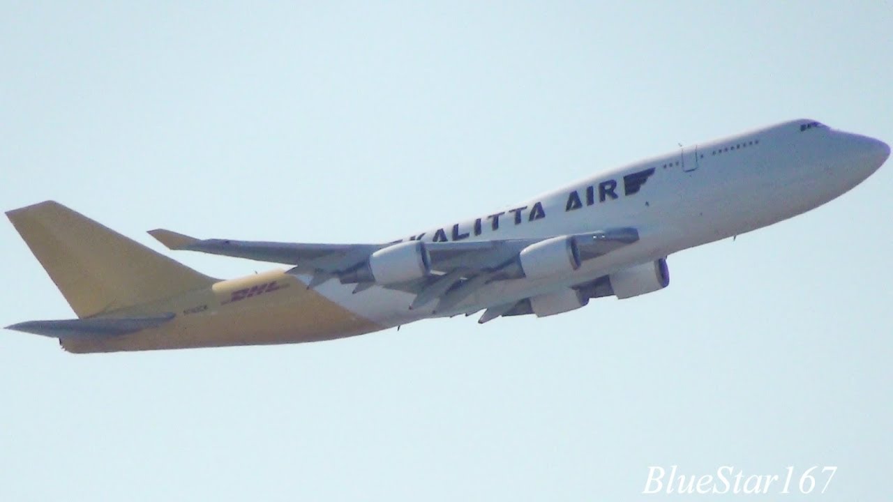 Kalitta Air Boeing 747-400BCF (N743CK) takeoff from NGO/RJGG (Nagoya ...