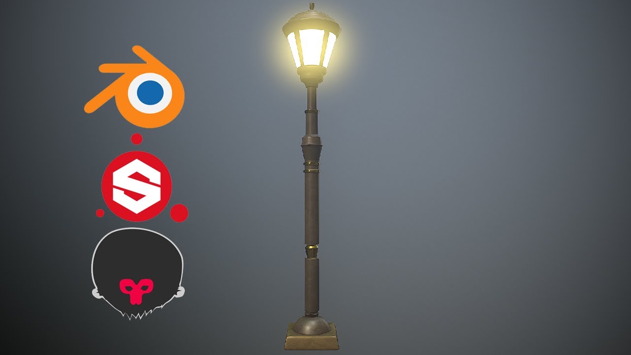 Lamp post - Props creation timelapse - YouTube