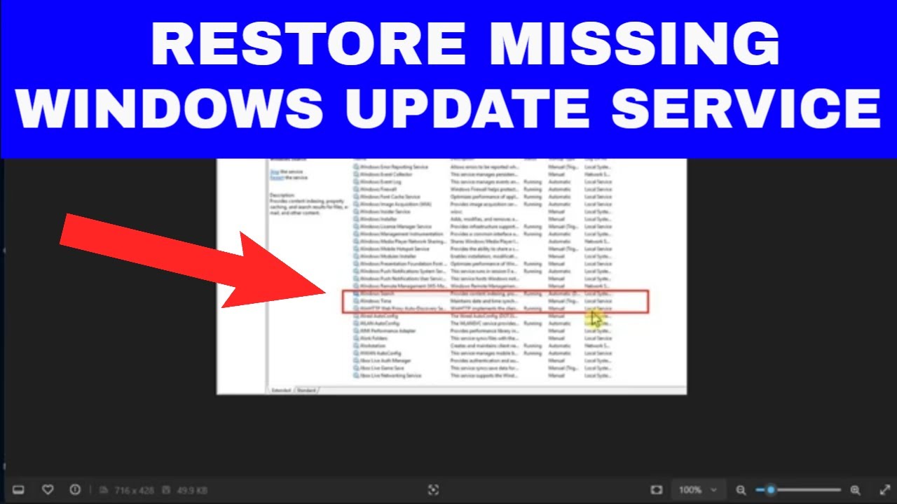[FIX] How to Restore Missing Windows Update Service - YouTube