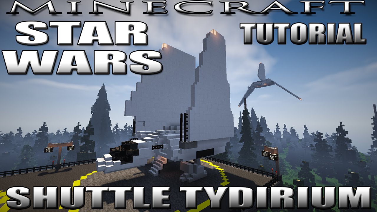 Minecraft Star Wars Tydirium Shuttle Tutorial (Lambda Class) and Landing Platform Tutorial - YouTube