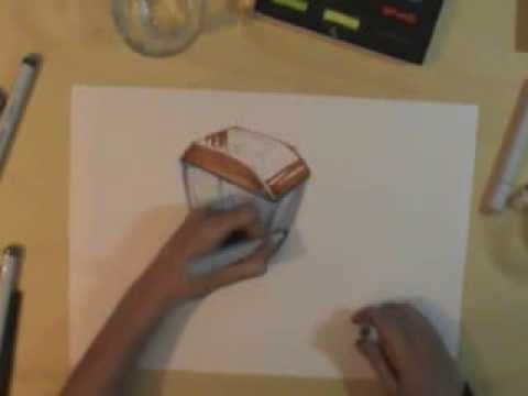 Product design sketching - Rendering glass - YouTube