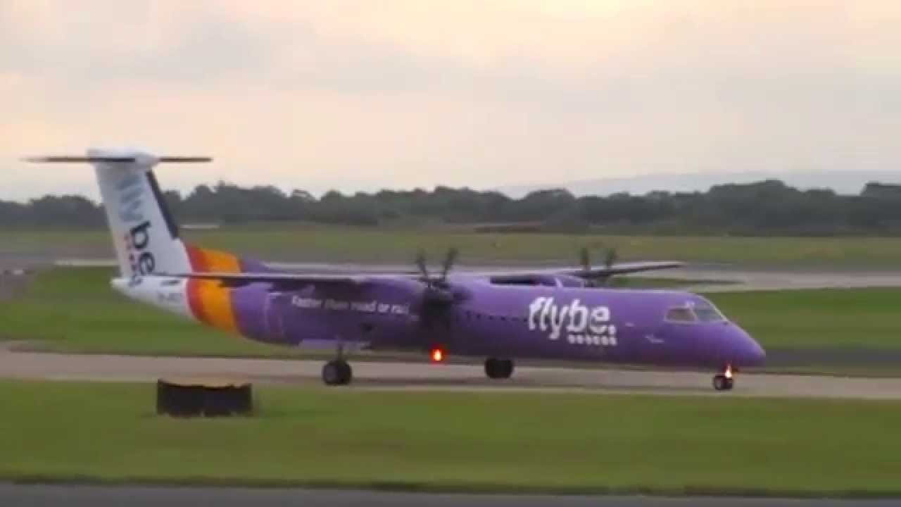 Flybe New Livery Dash 8 G-JECY On BE813 Taxing And Takeing Off At ...