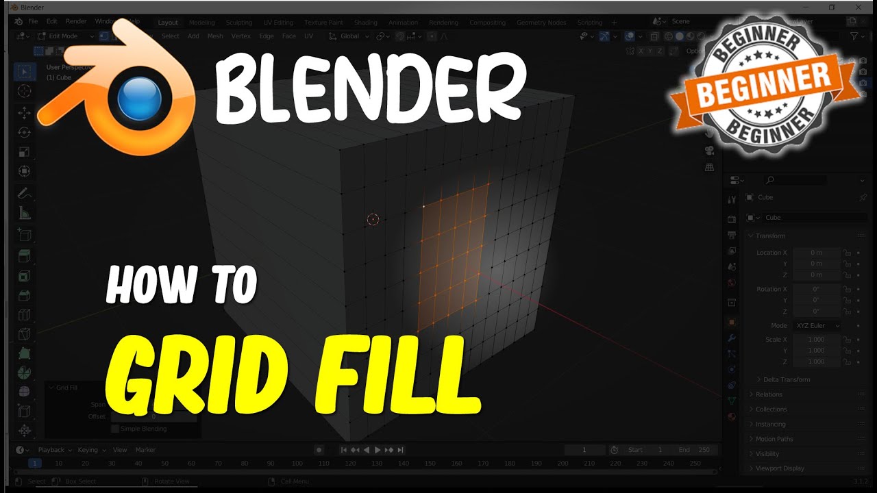 Blender How To Grid Fill Youtube