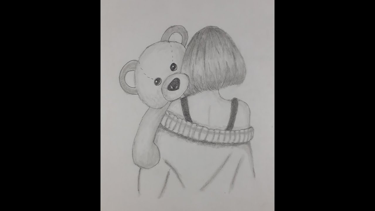 Easy Way To Draw A Girl Holding A Teddy Bear easy Drawing pencil easy-way-to-draw-a-girl-holding-a-teddy-bear-easy-drawing-pencil
