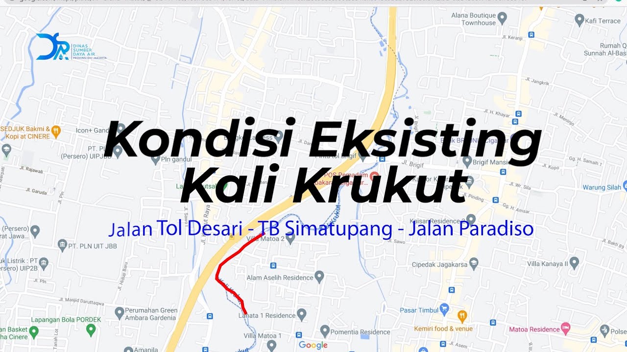 Kondisi Eksisting Kali Krukut segmen Tol Desari - Jalan Paradiso - YouTube