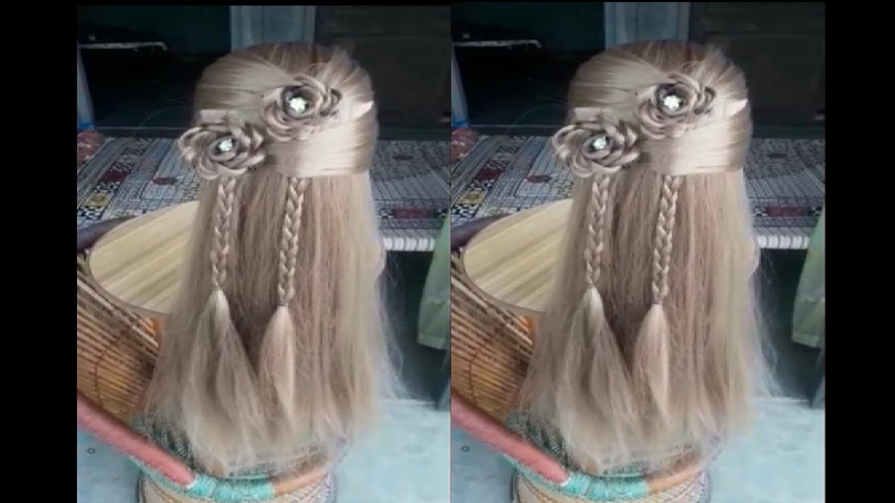 Rose ponytail Hair Style for Long & Short Hairs Do it Yourself // # ...