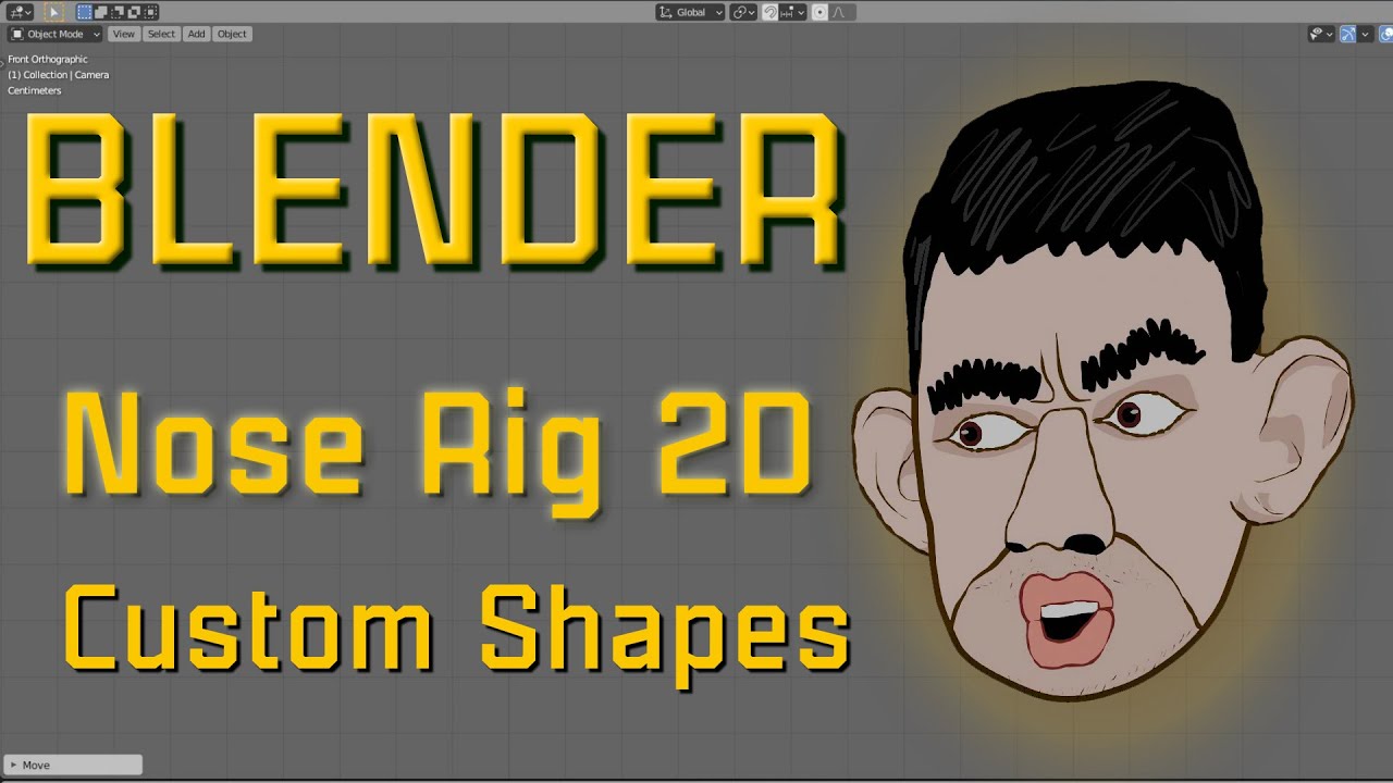Blender 2D Animation Nose Rig Custom Control Shapes Character face rig ...