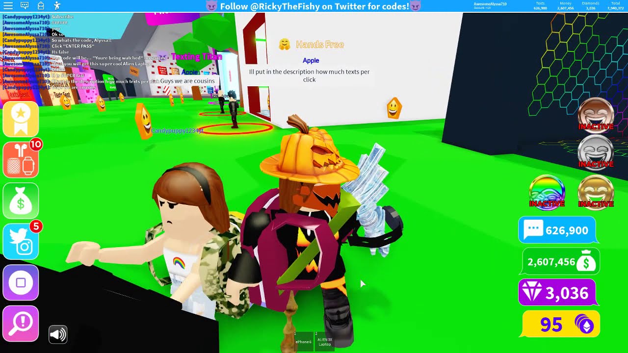 HOW TO GET FREE ALIEN 3x LAPTOP IN TEXTING SIMULATOR!! - YouTube