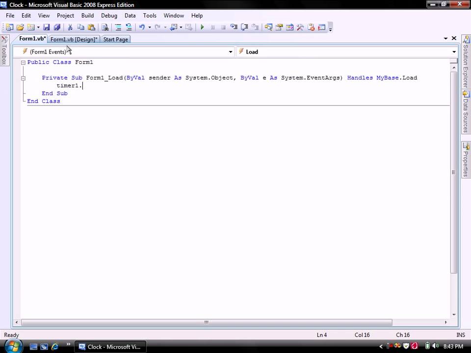 Visual Basic .NET Tutorial #2- How to create a digital clock - YouTube