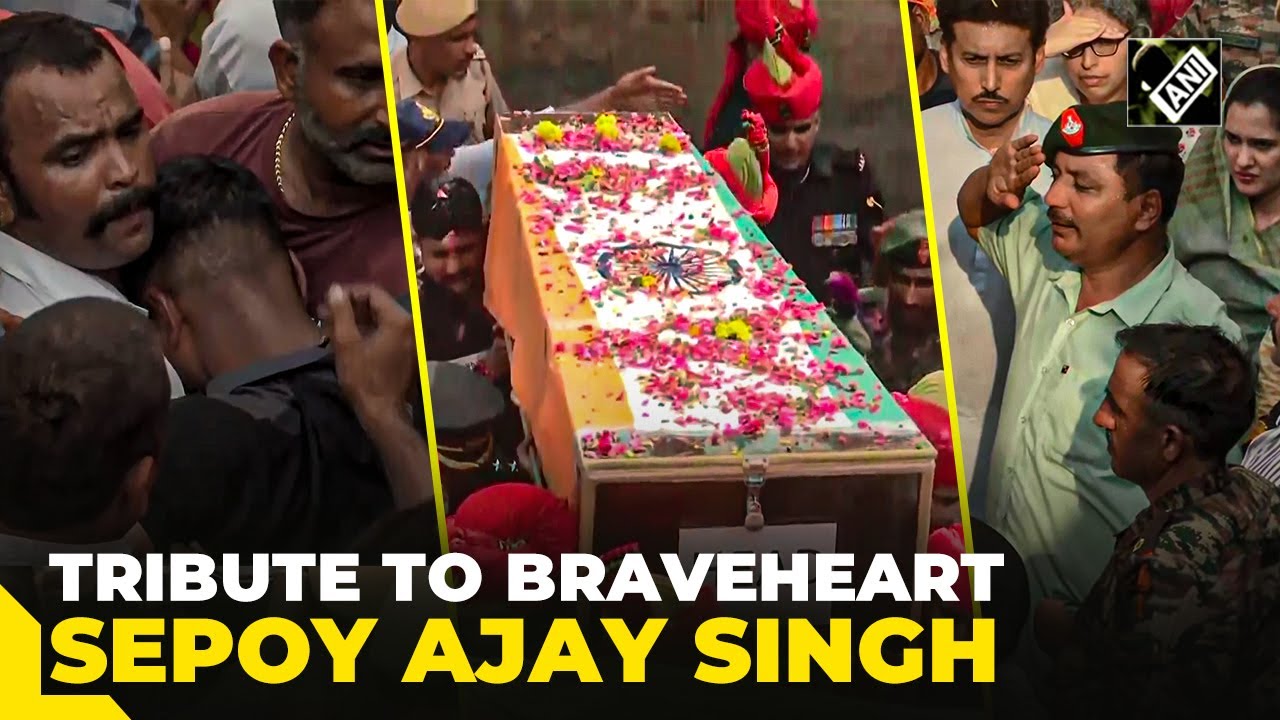 Emotional father bids final goodbye as Sepoy Ajay Singh’s mortal ...