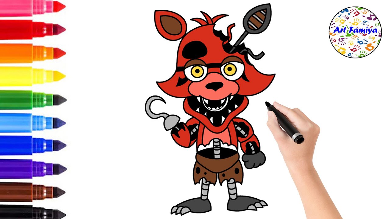 How to Draw Withered Foxy | Five Nights At Freddy's - YouTube