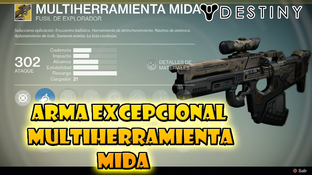 Destiny - MULITIHERRAMIENTA MIDA - Arma Excepcional - Características ...