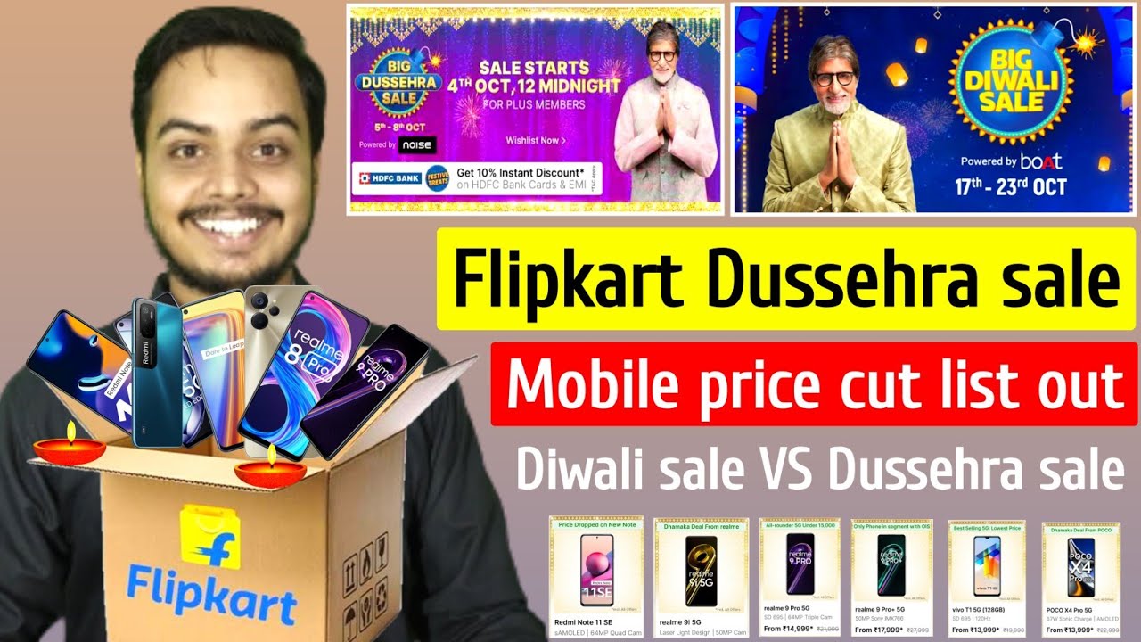 Flipkart Dussehra sale New Mobile Price Cut list out, Diwali sale VS ...