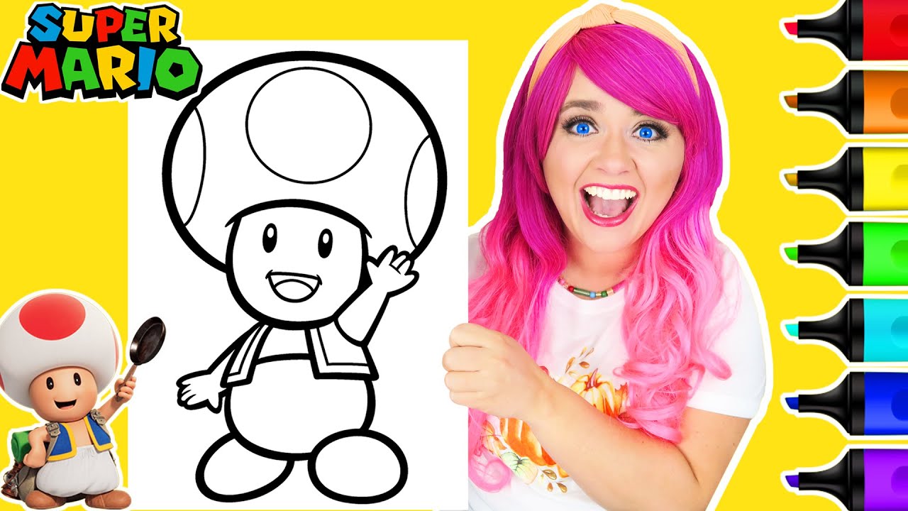 Coloring Toad Super Mario Nintendo Coloring Page | Ohuhu Art Markers ...