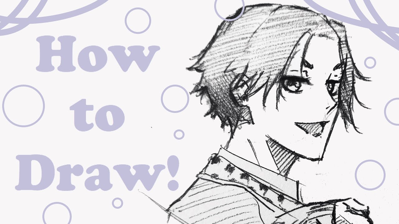 How to draw an anime guy looking back! - YouTube
