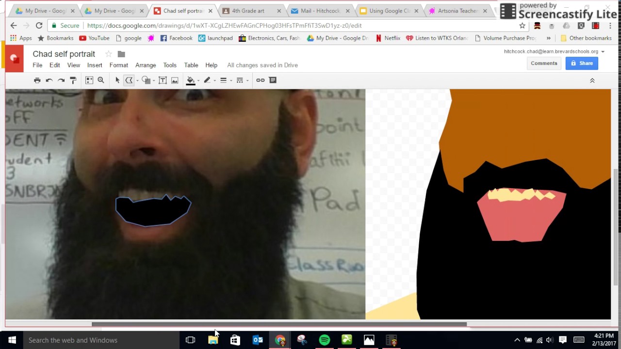 google drawing self portrait part 2 - YouTube