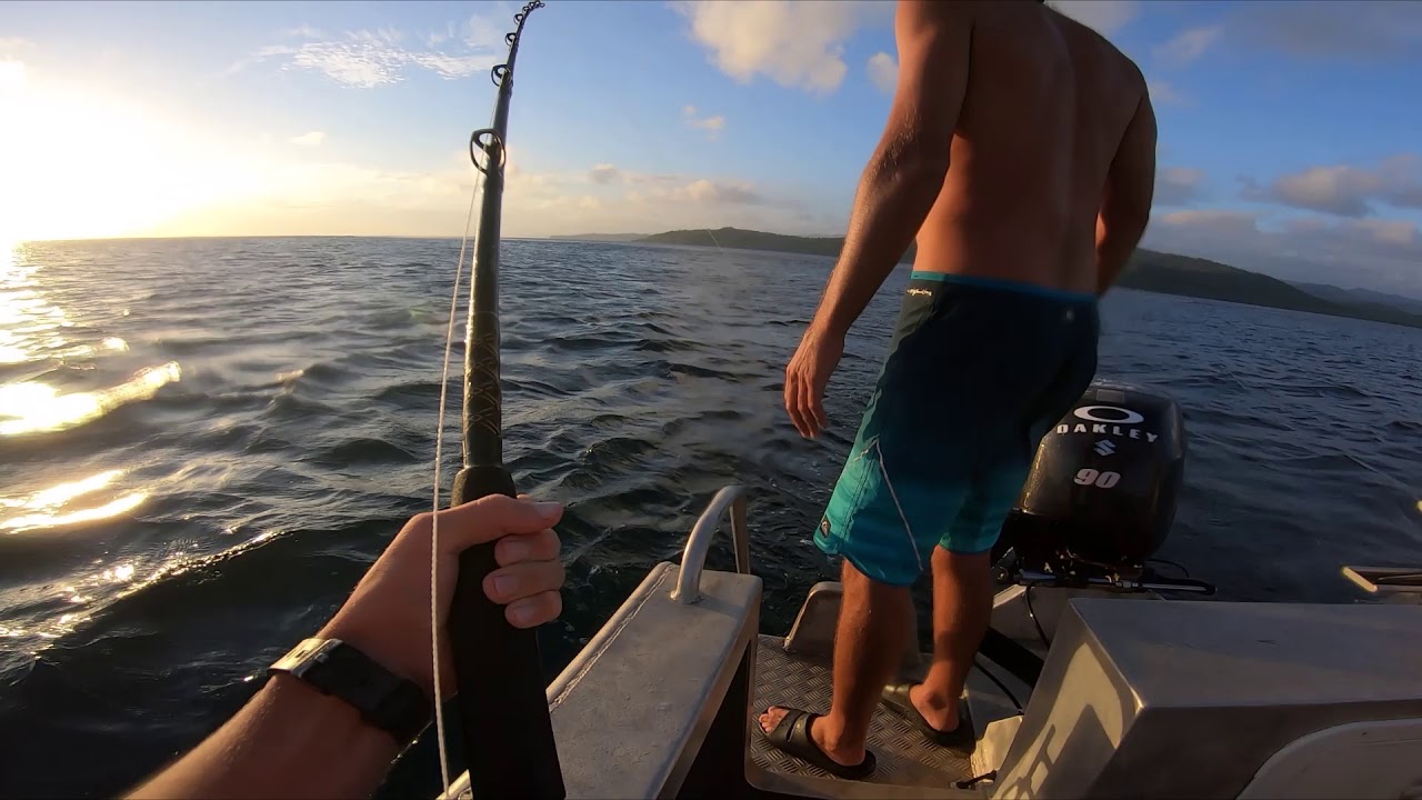 I caught a giant trevally in Fiji - YouTube