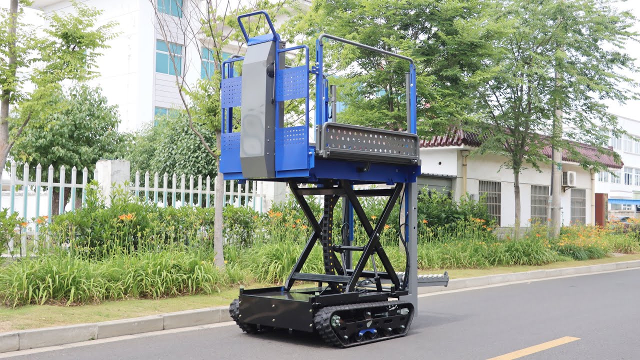 electric orchard work platform trolley Function showing - YouTube