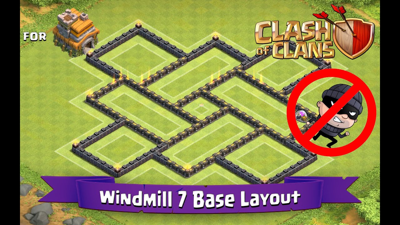 Clash Of Clans: TH7 | BEST Farming Base Layout - Windmill 7 - YouTube