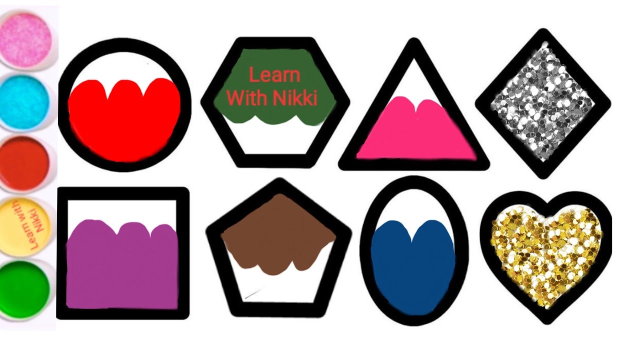 Practice to draw different shapes circle Triangle square heart star for ...