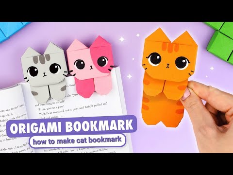 Origami Cat Bookmark Paper | how to make Origami Paper Cat Bookmark ...