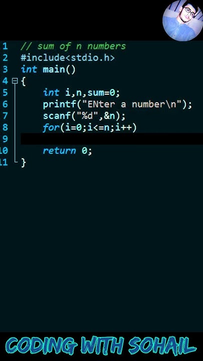 C Programming Sum Of N Numbers Coding With Sohail Shorts Youtube