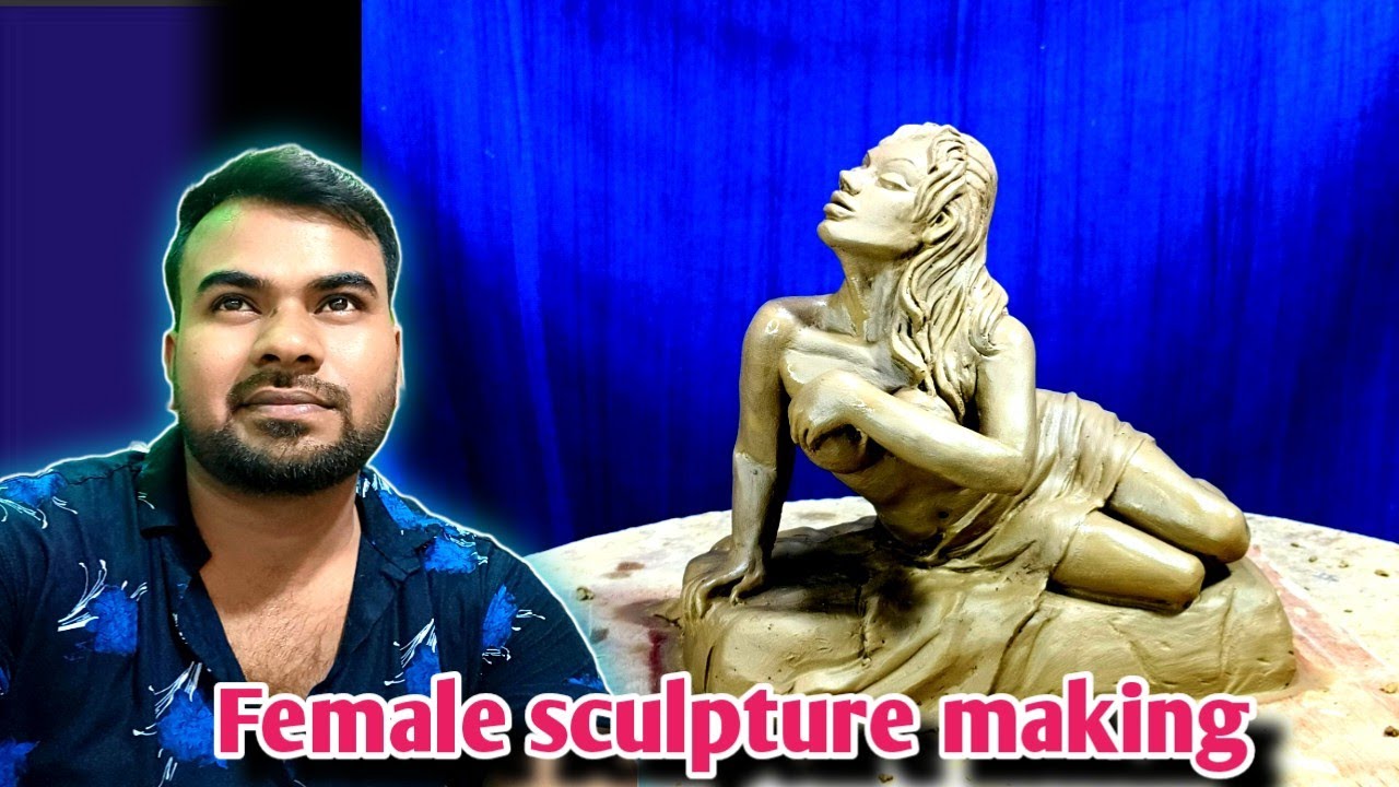 Beutiful female sculpture making with clay// how to make a beautiful female sculpture//# ...