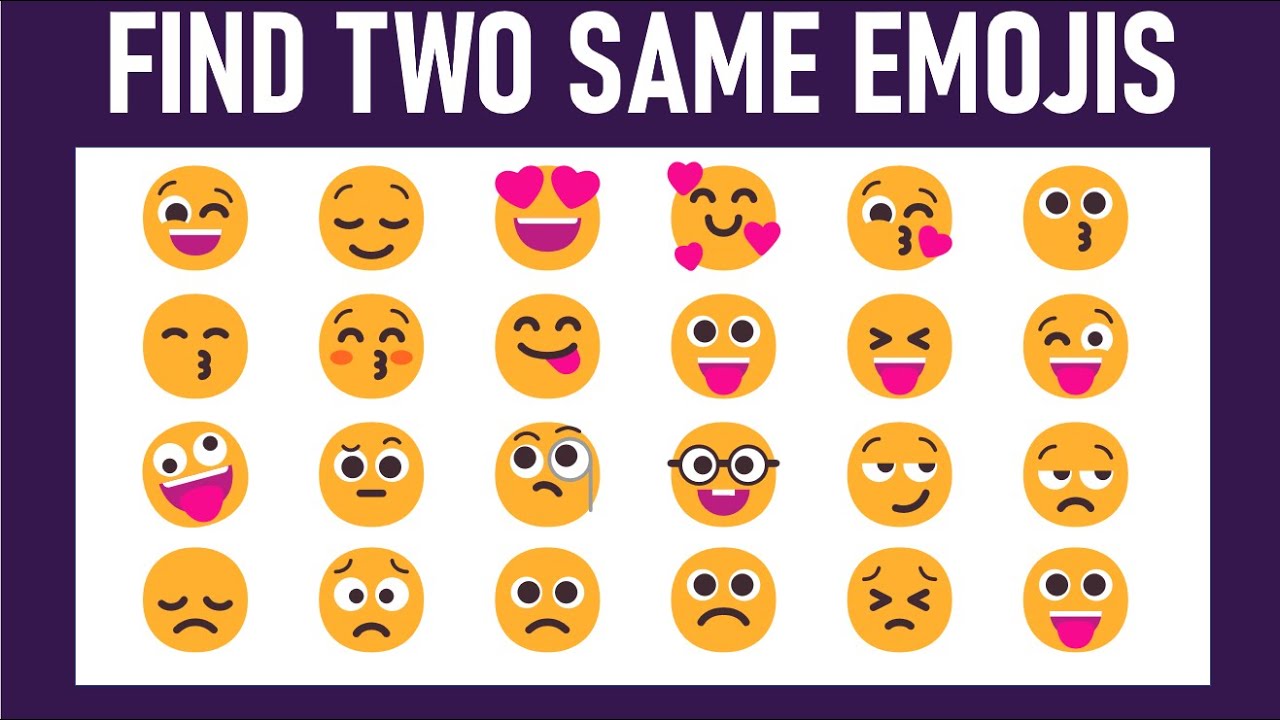 FIND TWO SAME EMOJI - YouTube