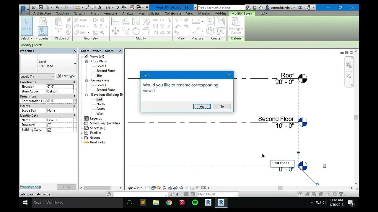 Revit Tutorial 3 | Class 2 | Creating Levels - YouTube