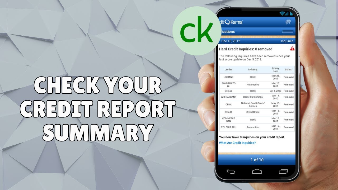HOW TO CHECK YOUR CREDIT REPORT SUMMARY ON CREDIT KARMA - YouTube