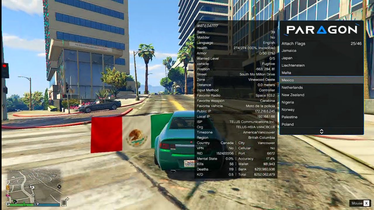 El mejor Mod Menu /PARAGON/ payment/ Gta V Online 1.52 /PC/ Undetected ...