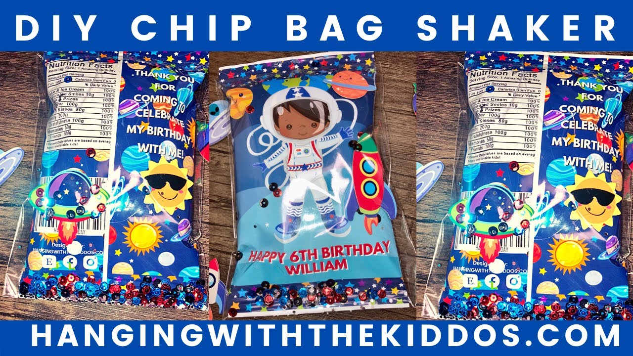 New Fun & Easy Custom Party Favor Chip Bag Shaker with Sequin Tutorial ...