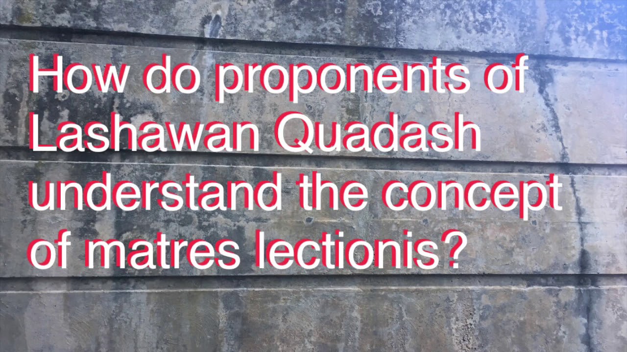 Brief Clarification for Sicarii, on Matres Lectionis - YouTube