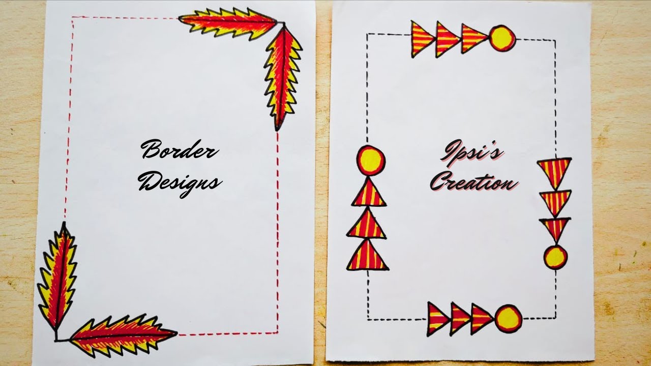 2 QUICK AND EASY BORDER DESIGNS/PROJECT WORK DESIGNS🥰 - YouTube