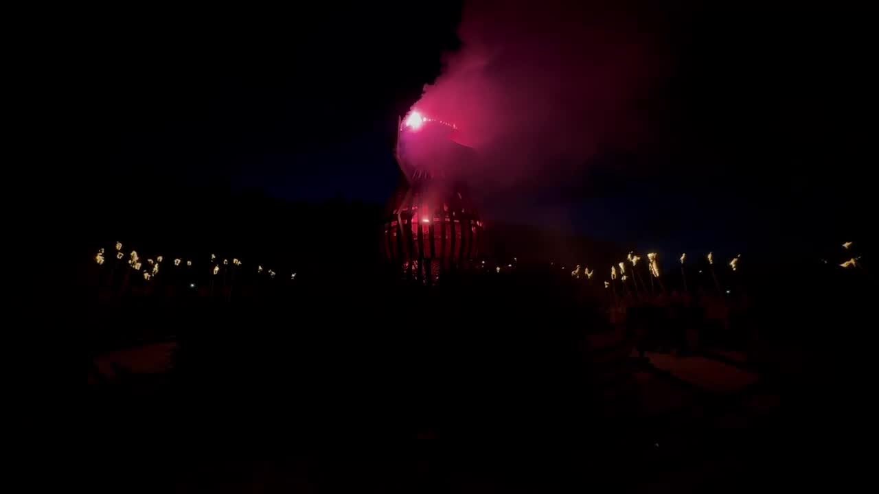 The beetle begins to go up in flames during the 11th annual Burning ...