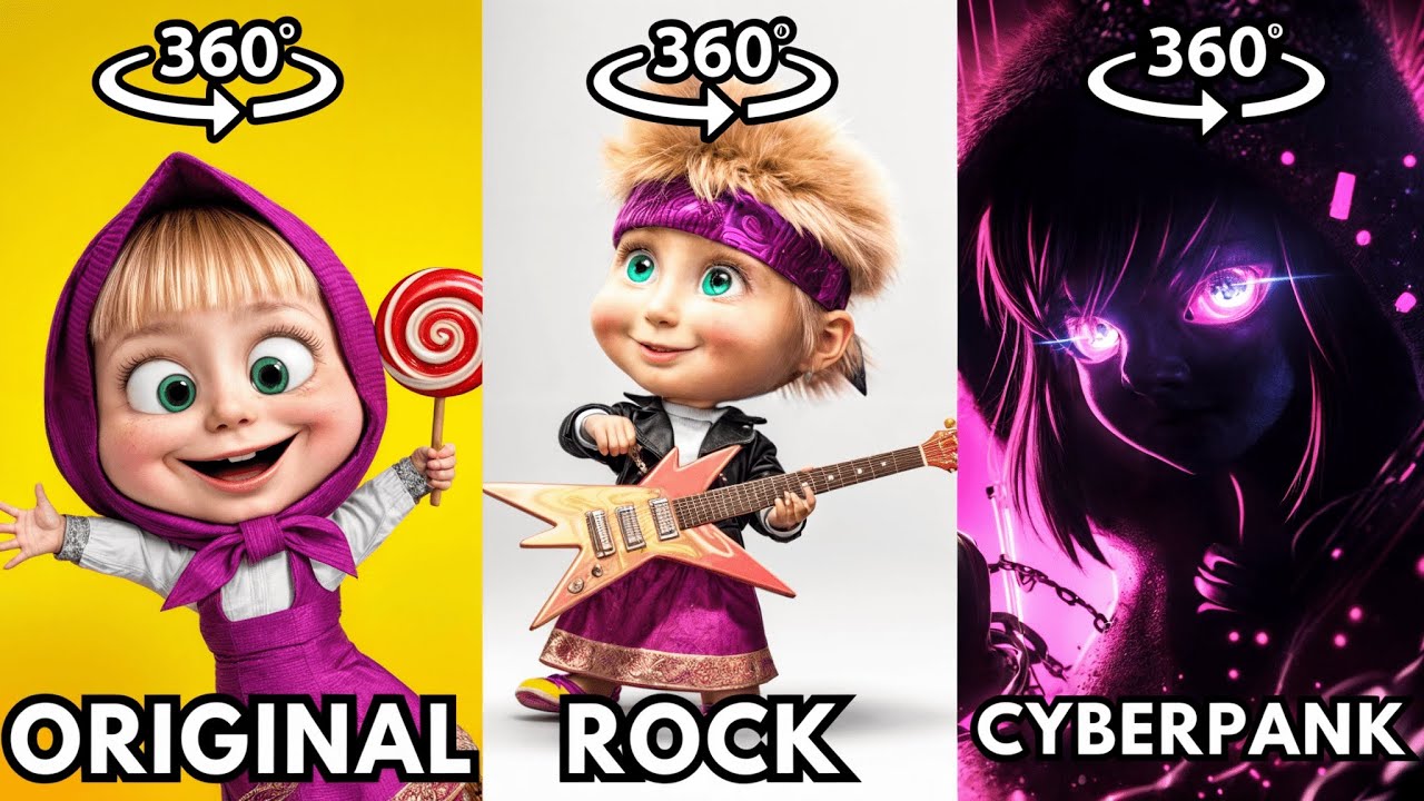 🌟🌞360° VR Masha Song Original vs Masha Rock vs Macha Cyberpank - YouTube