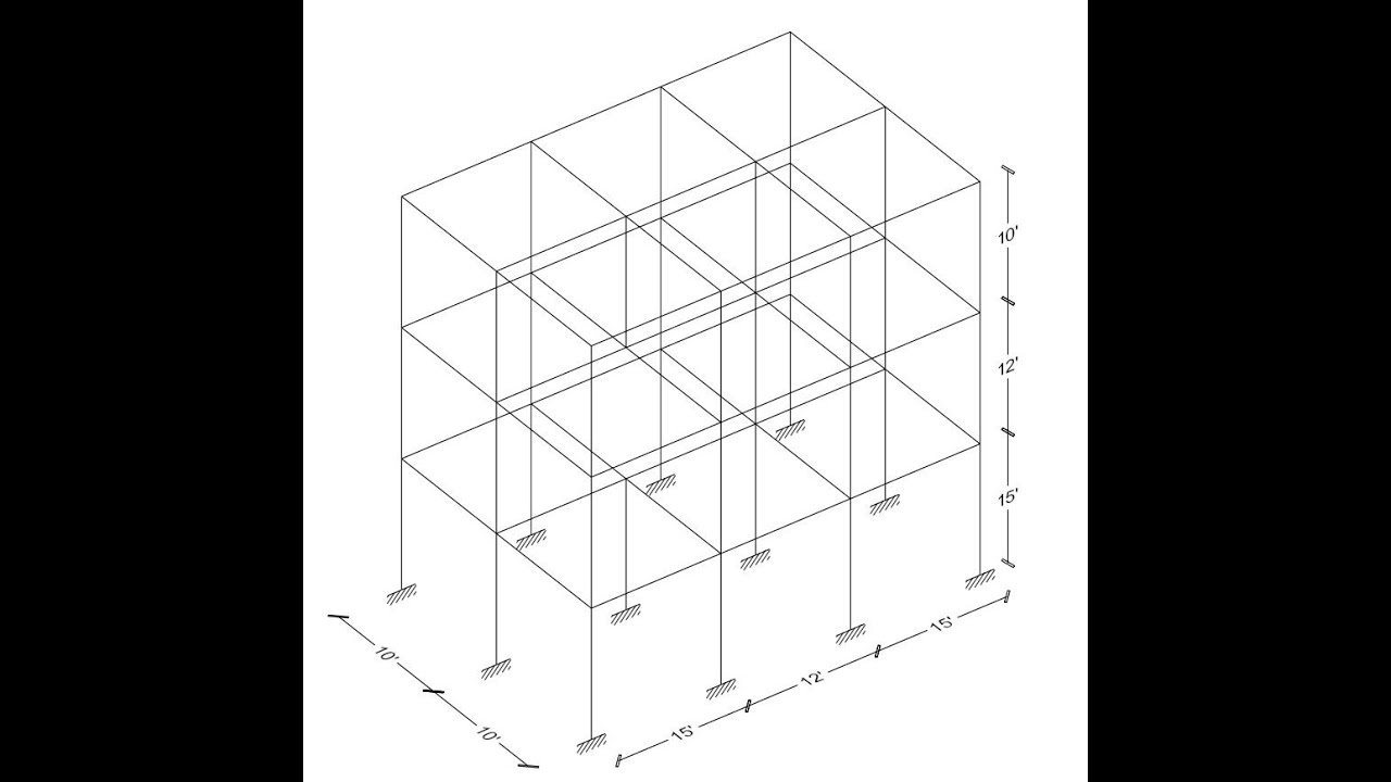 SAP2000 3D Moment Frame Analysis with Area Loads - YouTube