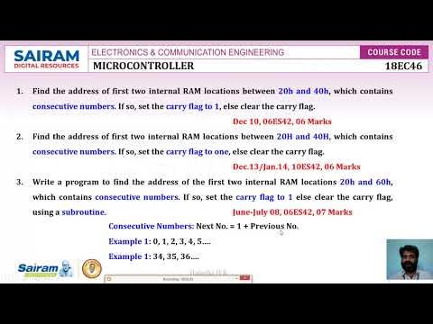 Lecture Video_18EC46_Module 3_2_Consecutive Numbers_Halesha H R - YouTube