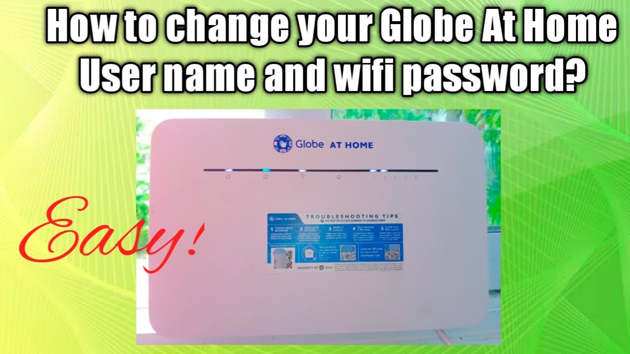 How to change Globe At Home User Name and Password? - YouTube