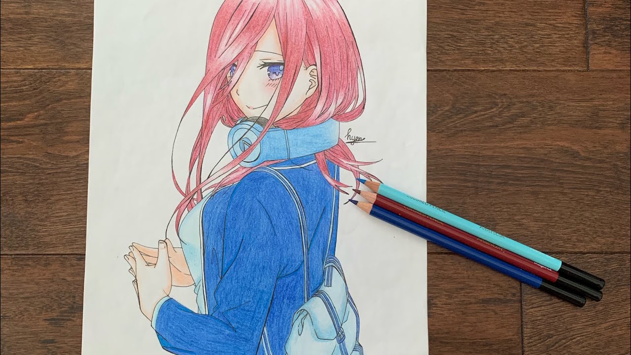 Speed Drawing - Miku Nakano - Gotoubun no Hanayome - Neko Drawing - YouTube