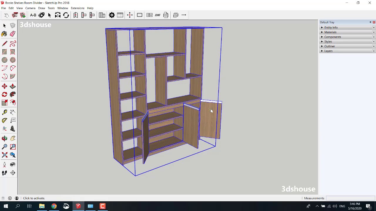 Bookshelves Room Divider Dynamic Sketchup - YouTube