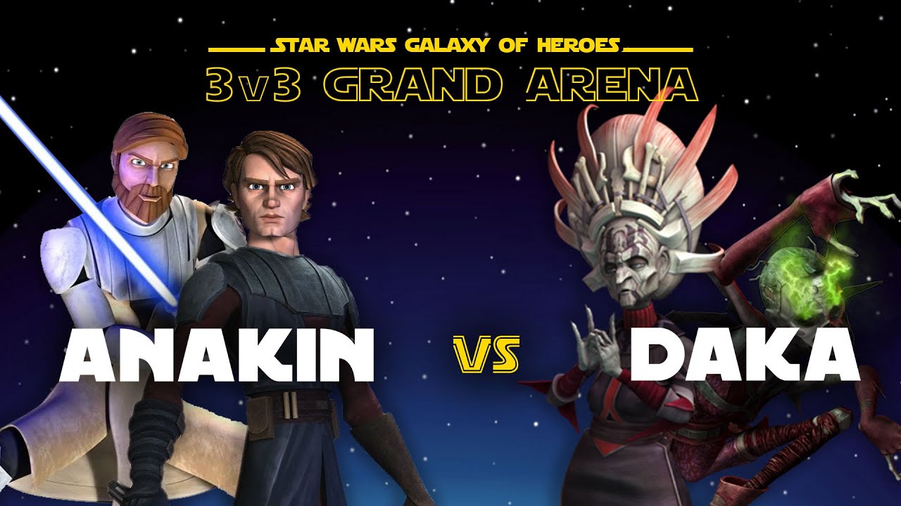 3v3 Jedi Anakin vs Daka + Zombie + Acolyte | SWGOH GAC - YouTube