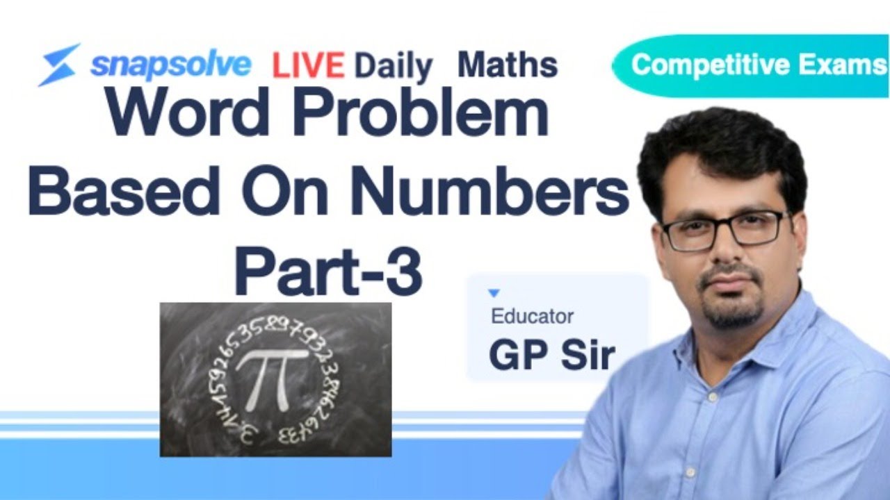 ⭕ Aptitude Building Series | Word Problem Based On Numbers 3|GP Sir | # ...