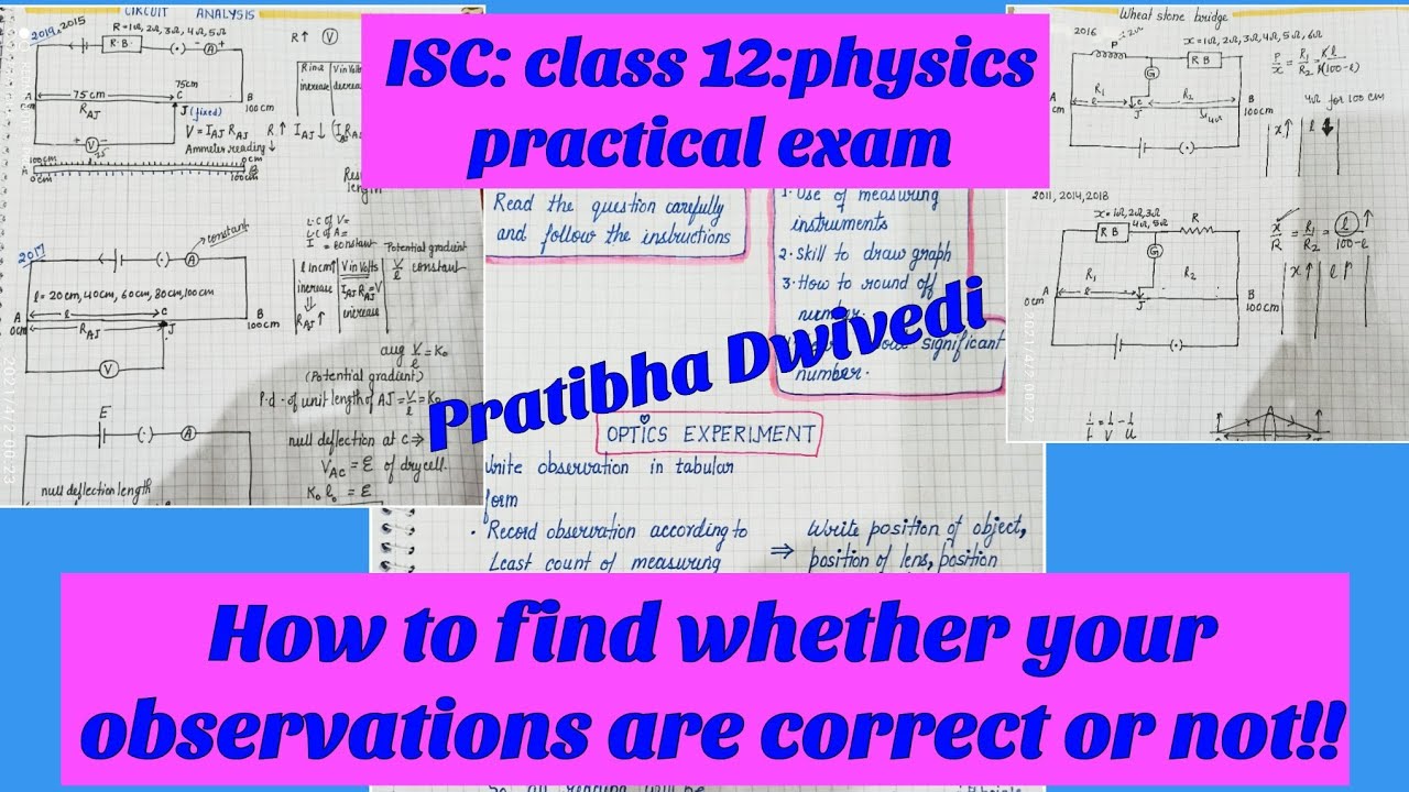 Class 12:ISC physics practical:How to find whether your observations ...